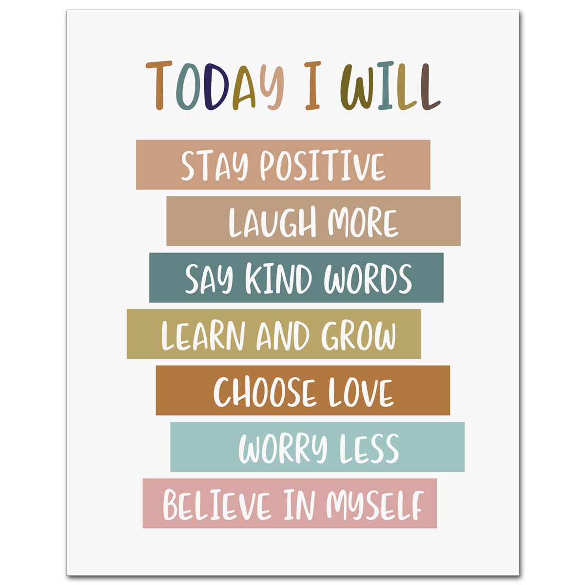 Today I Will, Positive Art Print - Unframed - Teacher Related